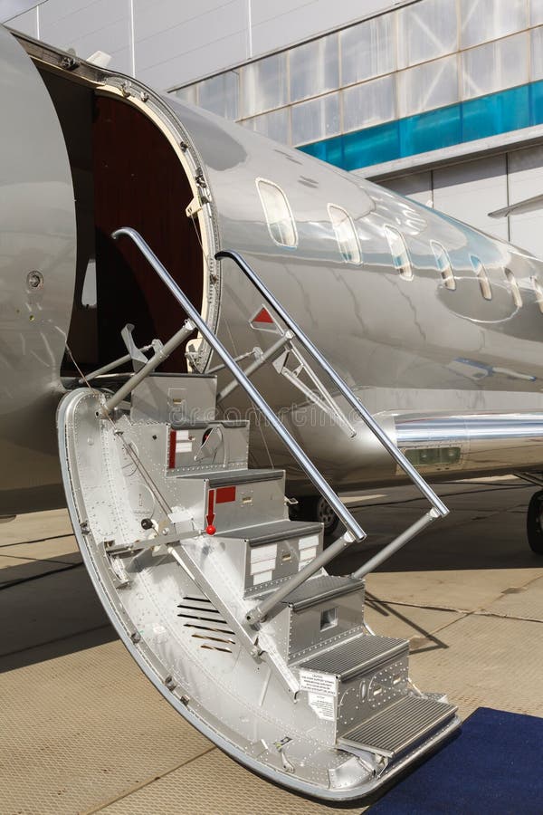 Ladder in a private jet stock photo. Image of airplane - 28085916
