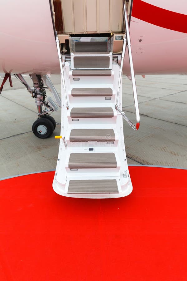 Ladder in a private jet stock photo. Image of metal, blue - 62362412