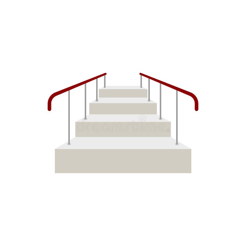 Ladder with Railing Front View Isolated. Vector Illustration Stock ...