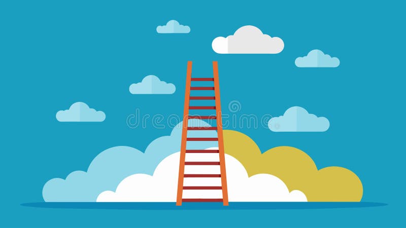 A Ladder Reaching Towards the Clouds Symbolizing Progress and Growth ...
