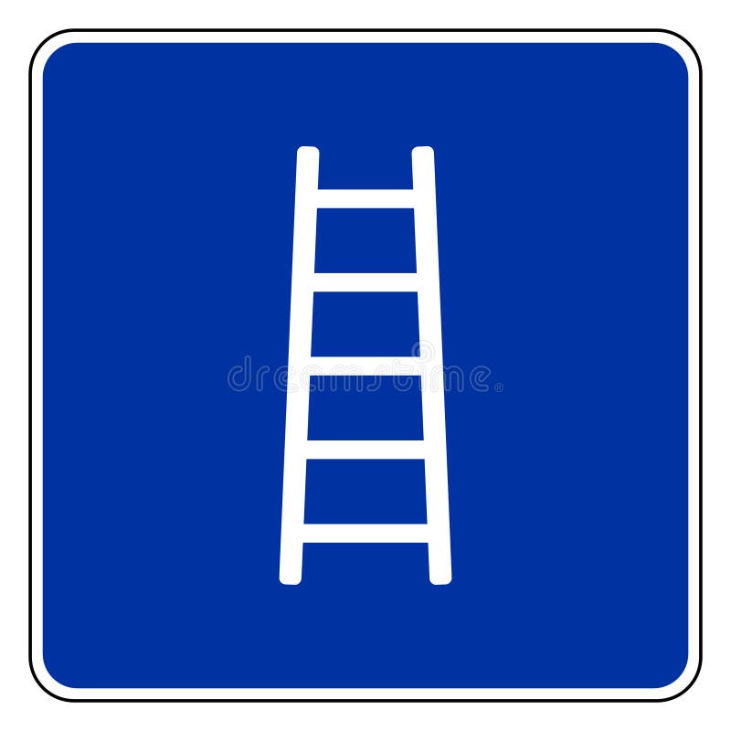 Ladder and road sign stock vector. Illustration of square - 228118896