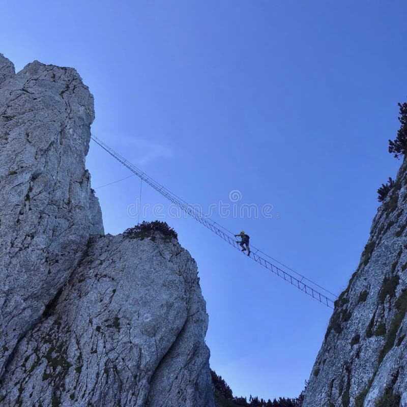 A Ladder on the Rock for Climbing Editorial Image - Image of winter ...