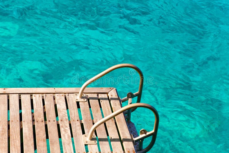 Ladder in the sea stock photo. Image of water, sport - 27558154