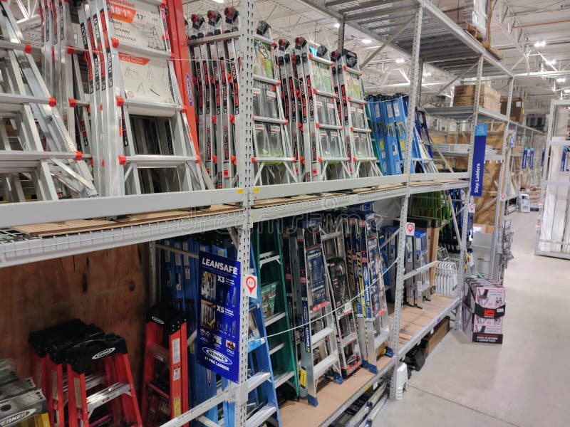 Ladder Section of a Hardware Store. Editorial Image - Image of ...