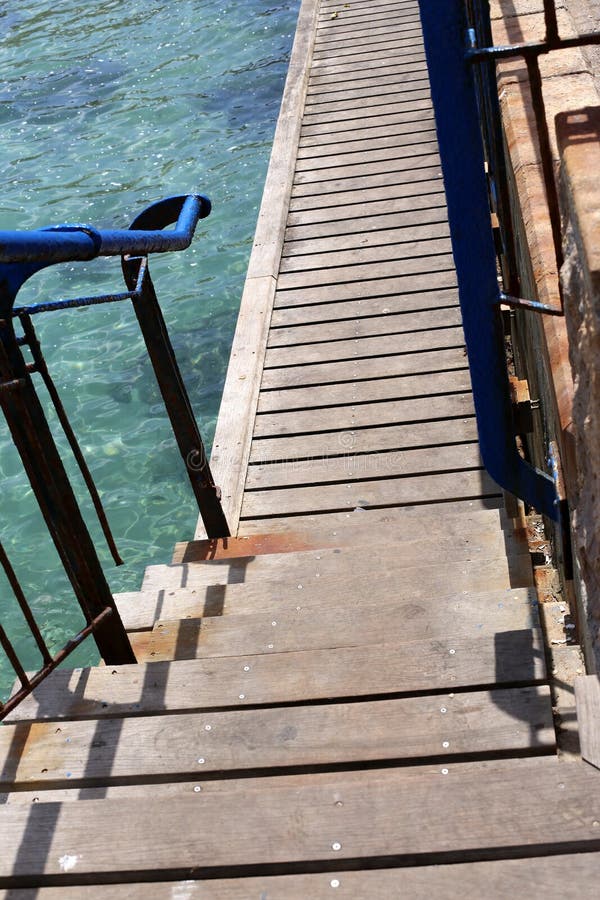 The Ladder Serves To Climb Up and Down Stock Image - Image of railings ...