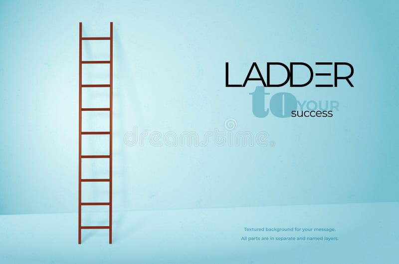 Ladder with Shadow Leaning Against Textured Wall Stock Vector ...