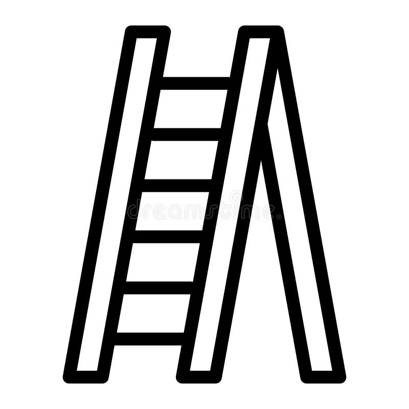 Ladder Simple Vector Icon. Black and White Illustration of Ladder ...