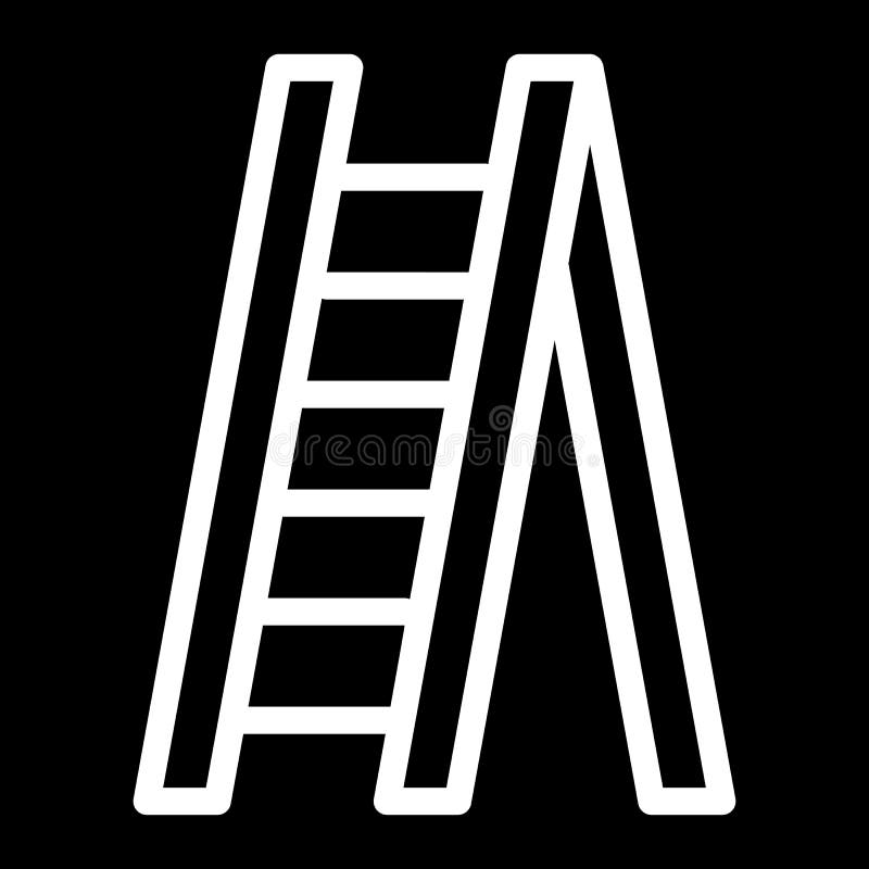 Ladder Simple Vector Icon. Black and White Illustration of Ladder ...