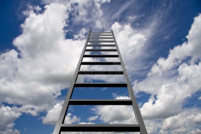 Ladder into sky stock illustration. Illustration of business - 21385622