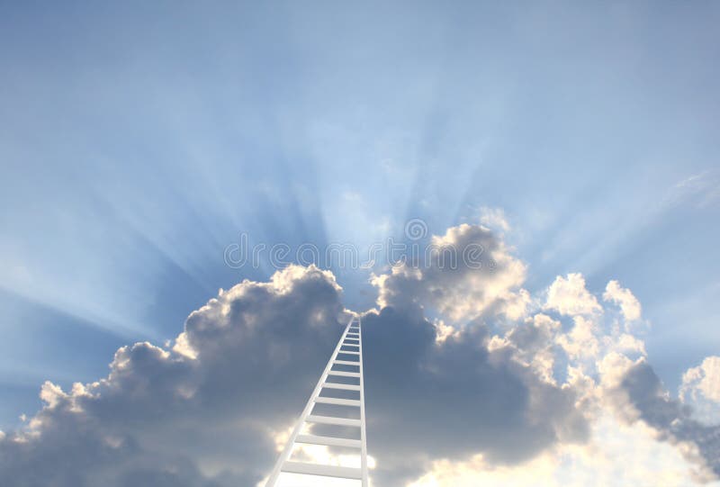 Ladder in the sky stock photo. Image of growth, challenge - 6113708