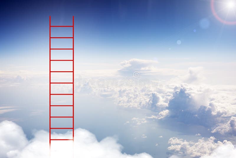 Ladder in sky stock photo. Image of fresh, clouds, ladder - 65894624