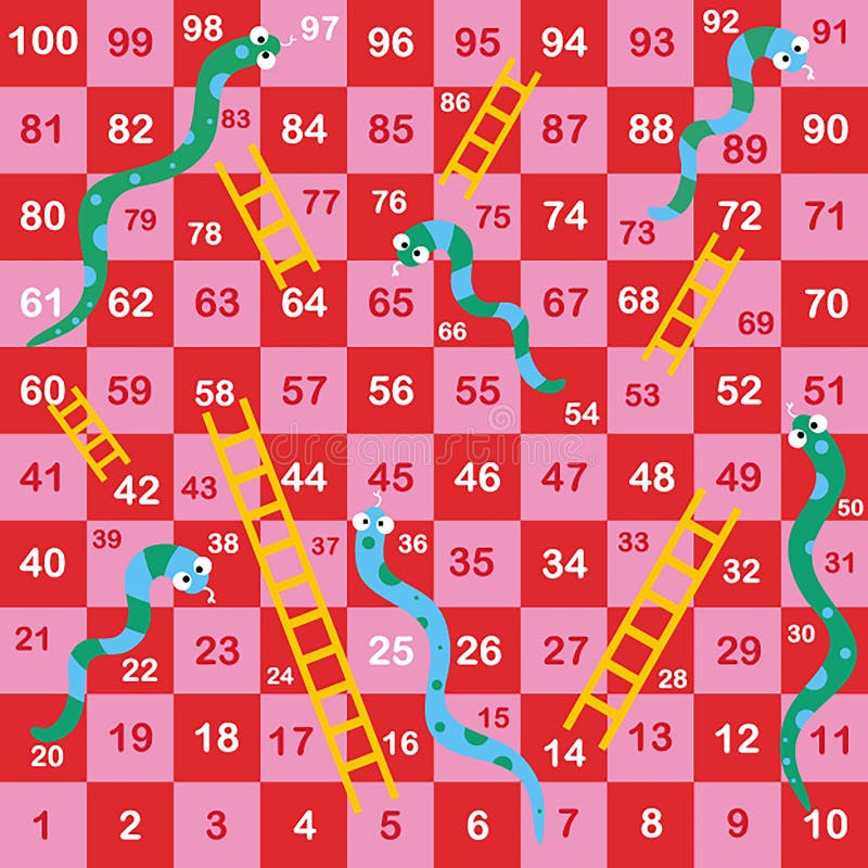 Ladder Snakes Game,Funny Frame for Children.Vector Illustrations. Stock ...