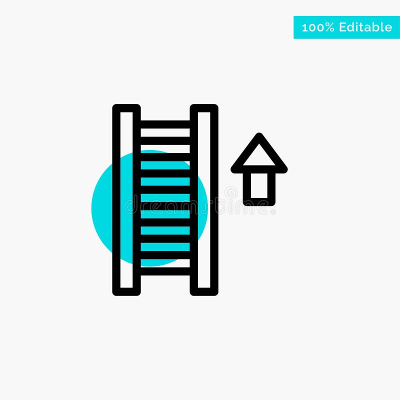 Ladder, Stair, Staircase, Arrow Turquoise Highlight Circle Point Vector ...