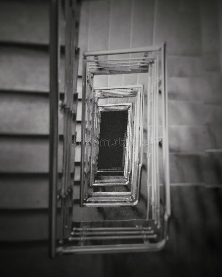 Ladder and Stairs Going into Nowhere Dark Stock Image - Image of stairs ...