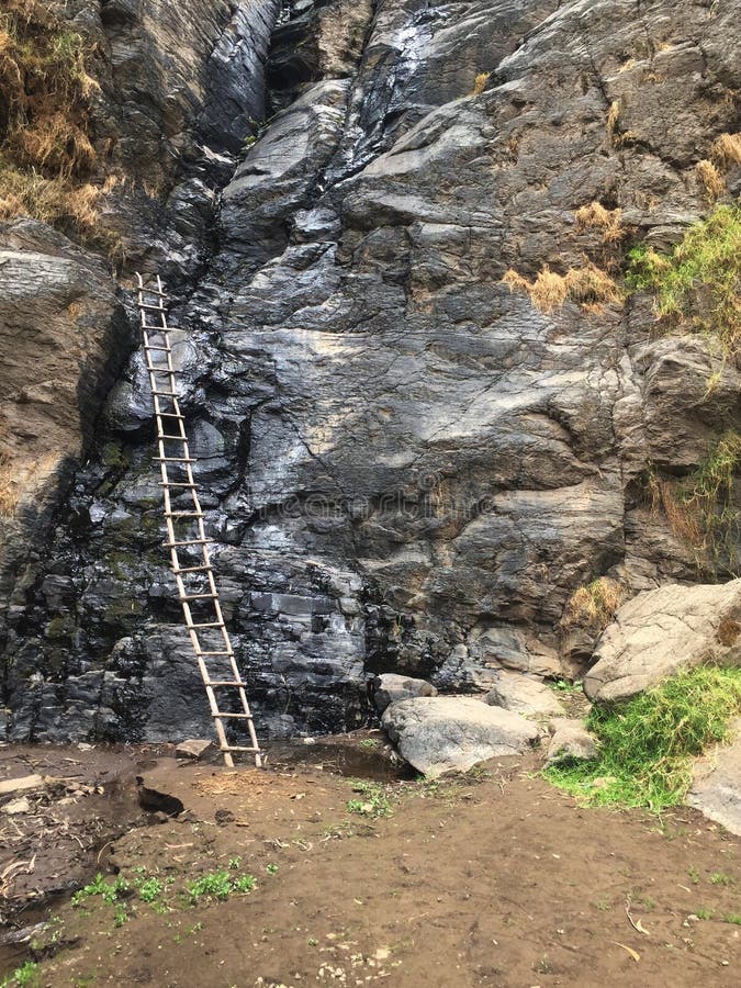 Waterfall And Ladder In Kvacianska Valley Stock Photo - Image of forest ...