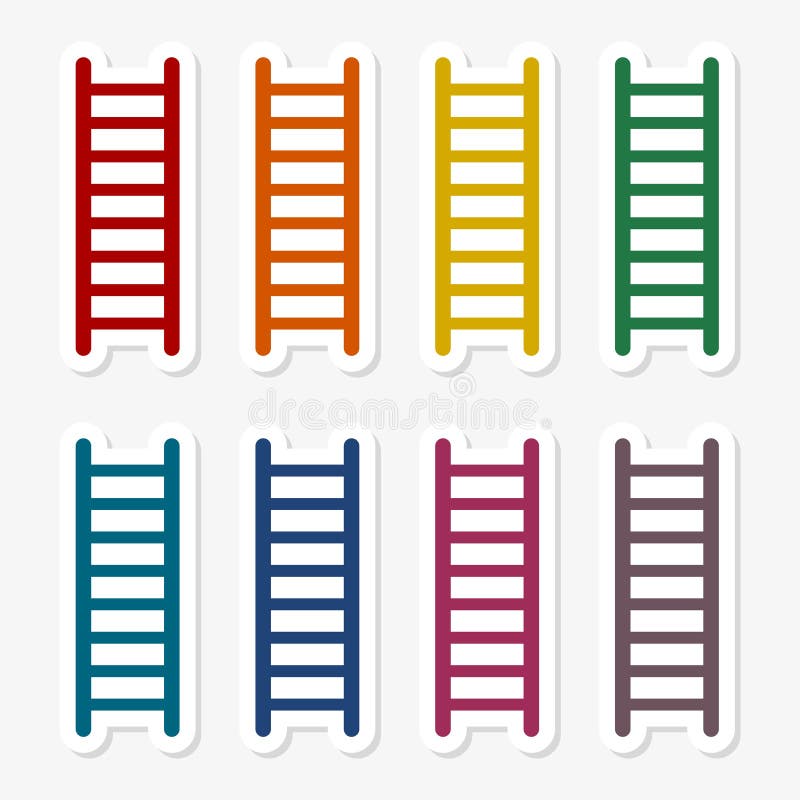 Ladder sticker set stock vector. Illustration of home - 117968980