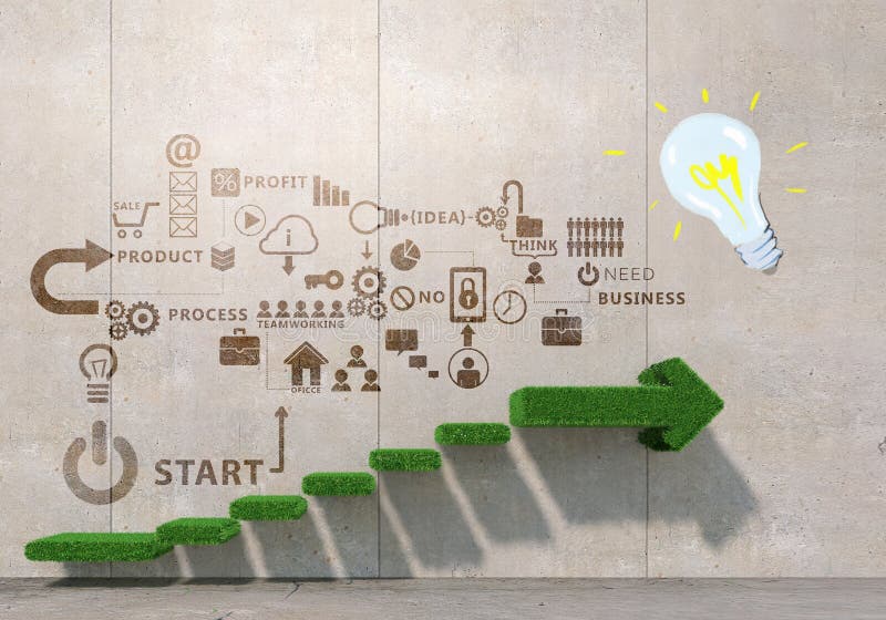 Ladder of Success and Achievement . Mixed Media Stock Photo - Image of ...