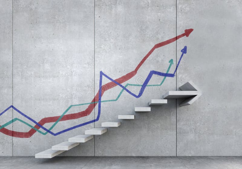 Ladder of Success and Achievement . Mixed Media Stock Image - Image of ...