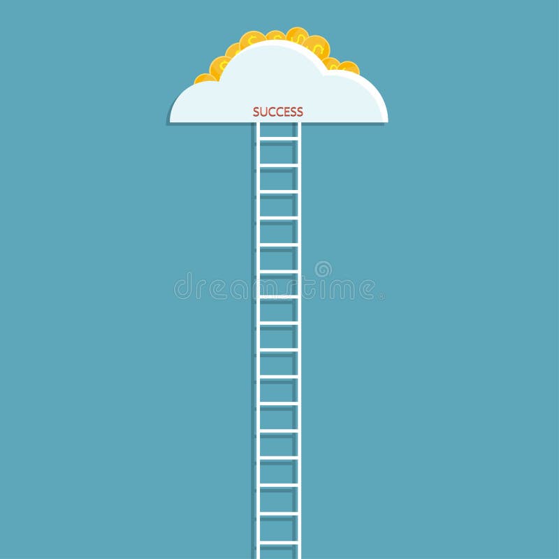 Ladder of Success stock illustration. Illustration of climbing - 11008327