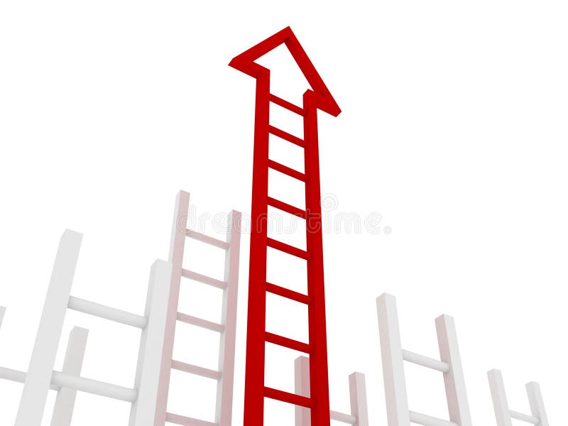 Red Ladder To Success Arrow. Business Concept Stock Illustration ...