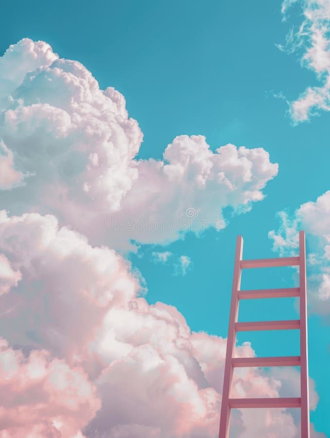 A Ladder Suspended High Above the Ground, Ready for Use Stock Image ...