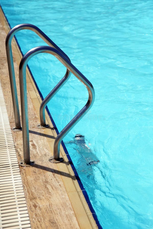 Ladder in the Swimming Pool Stock Image - Image of rail, wave: 21066837