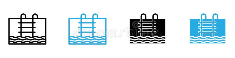 Ladder in Swimming Pool Icon Vector Set Collection for Web Stock Vector ...