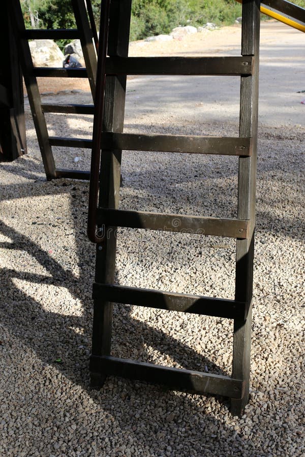 The Ladder To Climb Up and Down Consists of a Series of Steps Stock ...