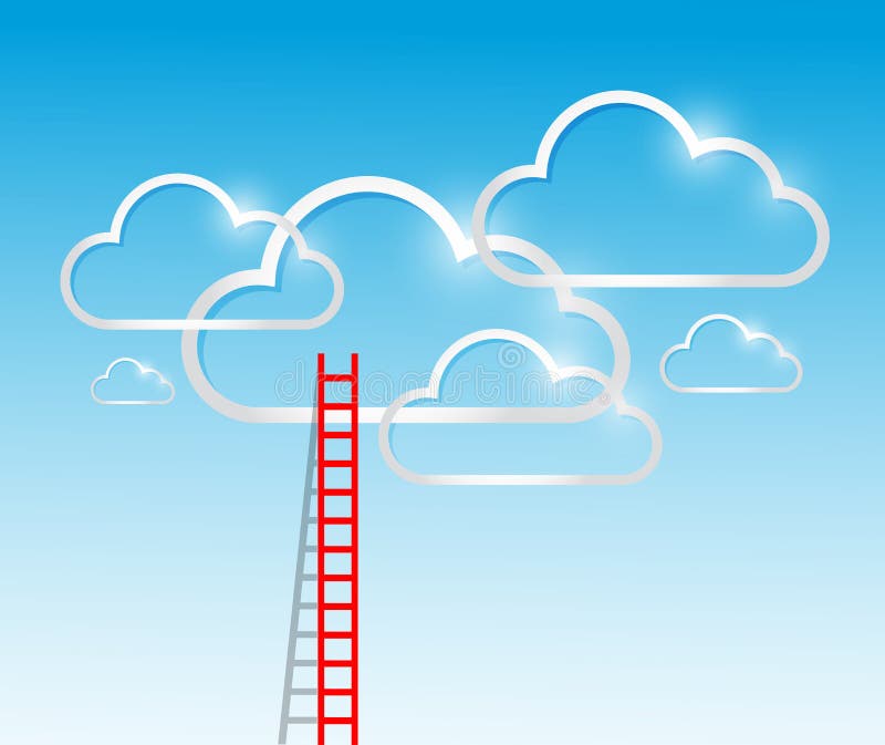 Ladder to the clouds stock illustration. Illustration of cloud - 8204754