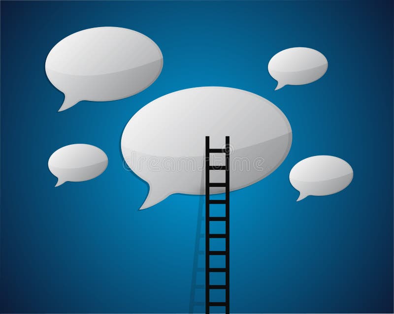 Ladder To Communicate Concept Stock Illustration - Illustration of ...