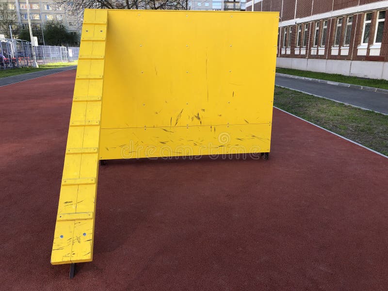 Ladder To the High Wall of Obstacle Course Stock Image - Image of ...