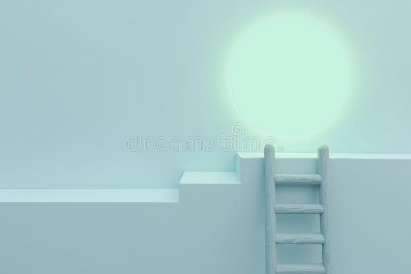 Ladder To Hope a Minimalist Path To Self-improvement in Isolation Stock ...