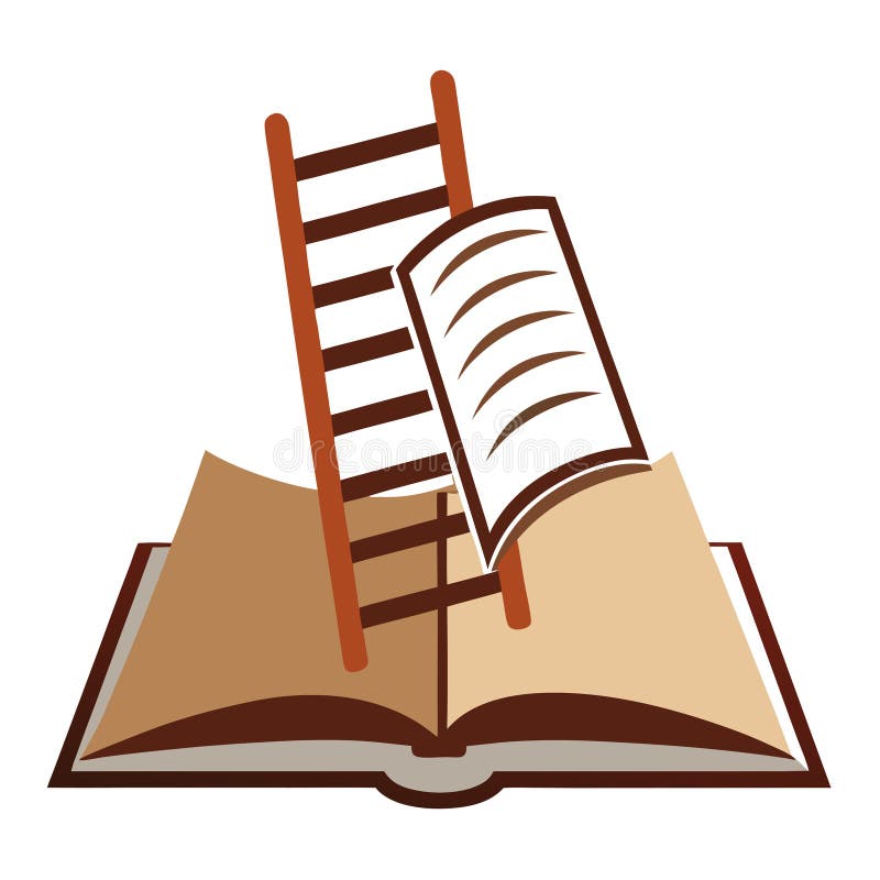 Ladder To Knowledge: Open Book and Ladder Illustration for Education ...