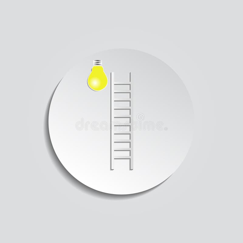 Ladder To Lamp Abstract Icon. Vector Stock Illustration - Illustration ...