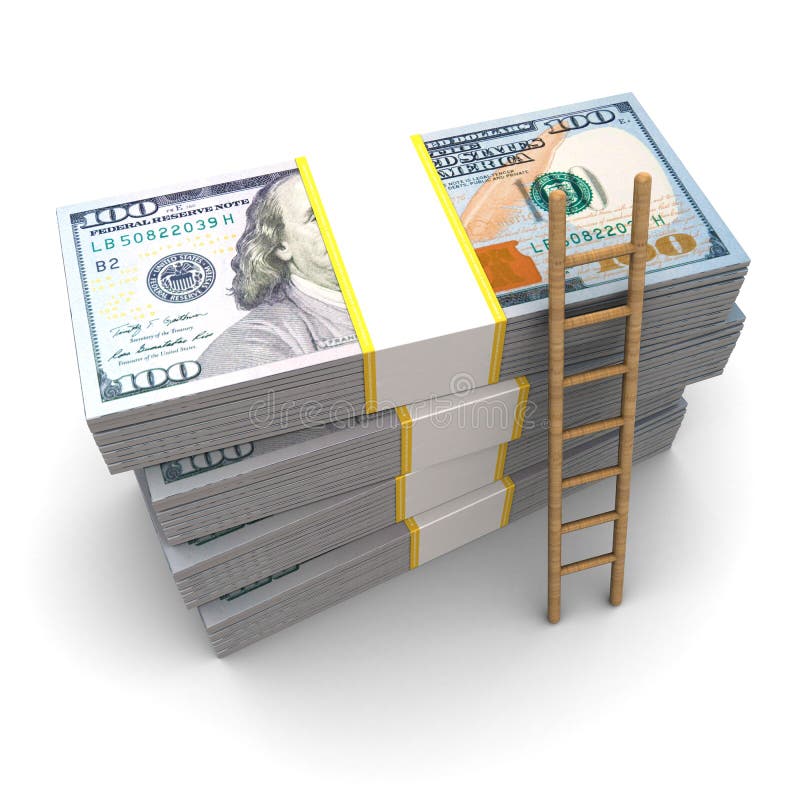 Ladder to money stock illustration. Illustration of investment - 79111611