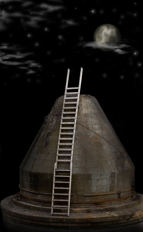 Ladder to the moon stock image. Image of ladder, fantasy - 5332471