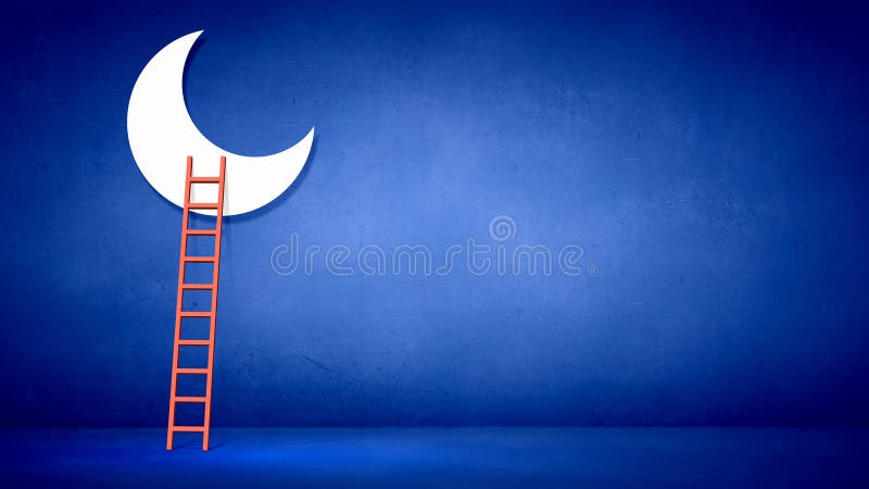 Ladder to moon stock photo. Image of steps, challenge - 53138760