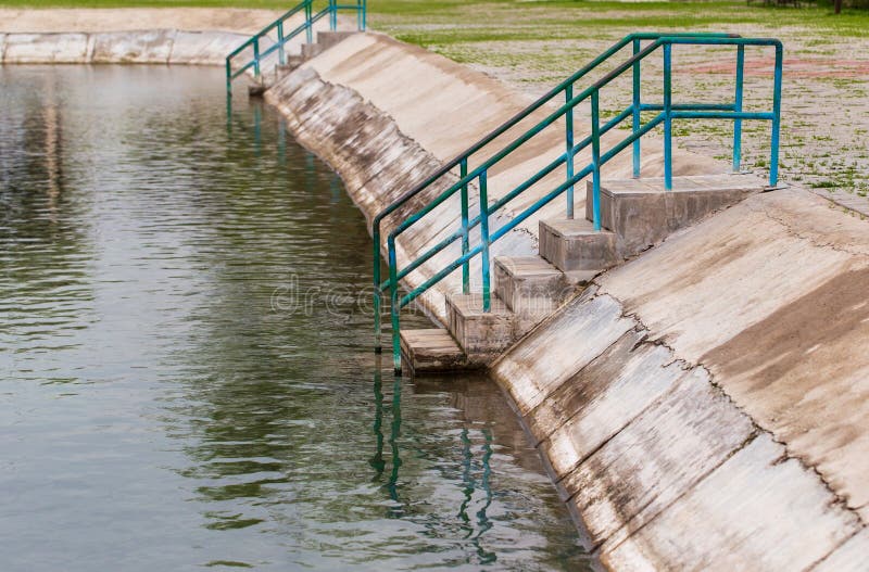 Ladder in a pond stock image. Image of cottage, dacha - 5825041