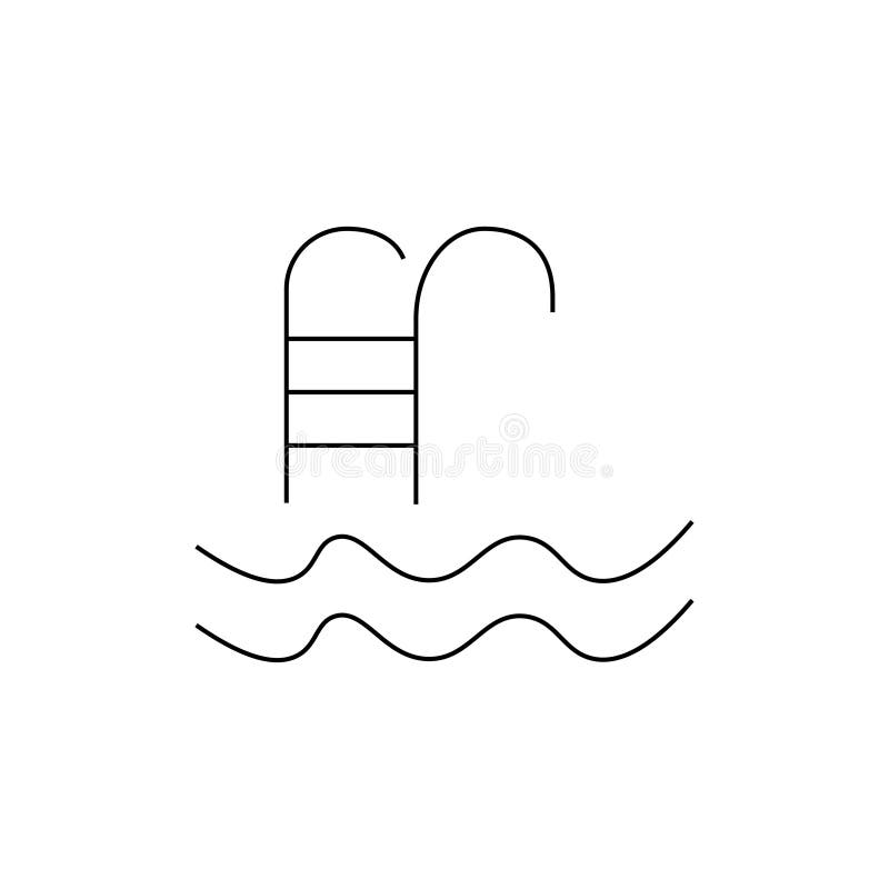 Ladder To the Pool Sign. Waves Sign Eps Ten Stock Illustration ...