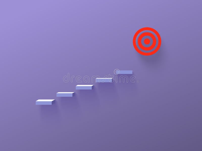 Ladder To the Goal on a Violet Background Stock Illustration ...