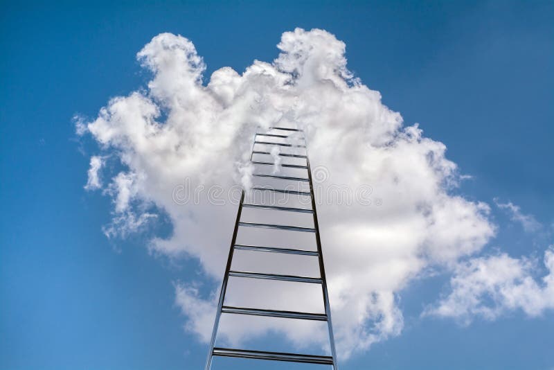 Ladder to the sky stock image. Image of puzzle, apart - 134704675