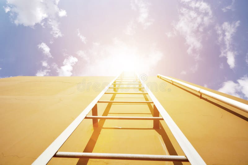 Ladder to sky stock image. Image of cloud, idea, ladder - 68912327
