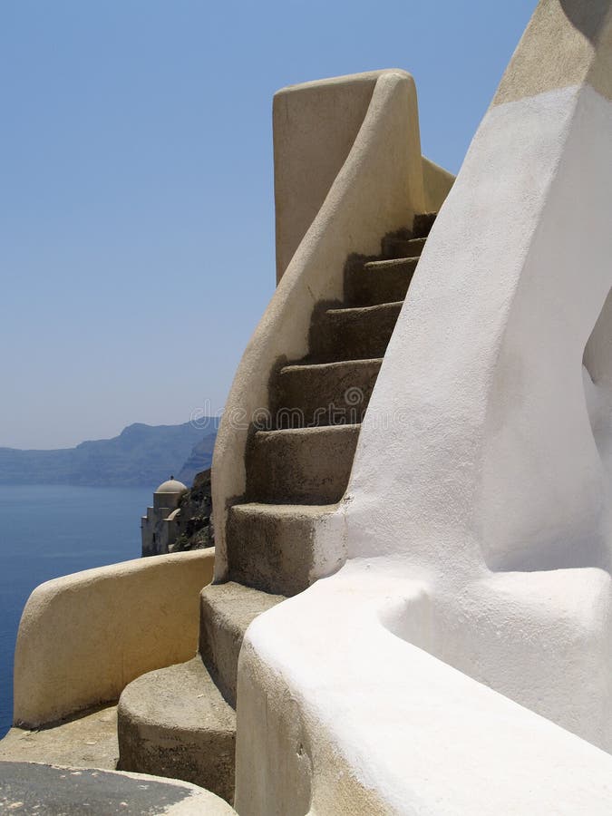 Stair To the Sea, Santorini Stock Photo - Image of mediterranean ...