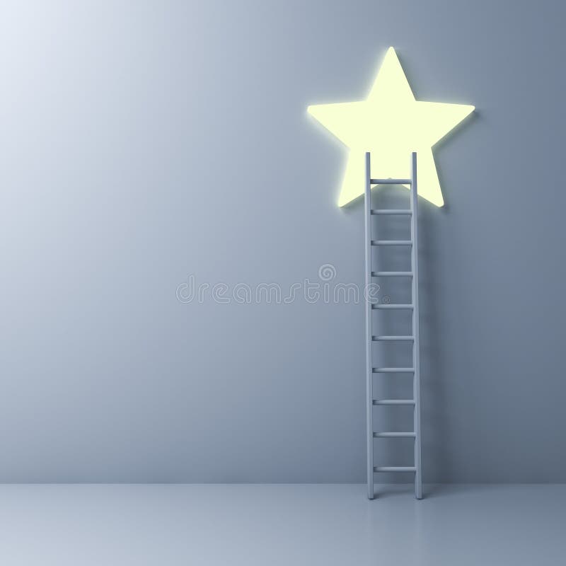 Ladder To the Star Abstract Concept Stock Illustration - Illustration ...