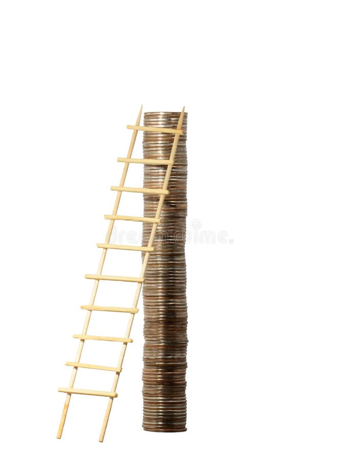Ladder to success stock photo. Image of coin, cash, isolated - 8343238