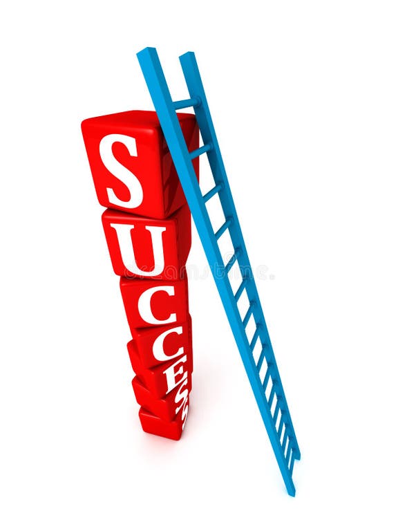 Ladder To Top of Success Blocks Stack Tower Stock Illustration ...