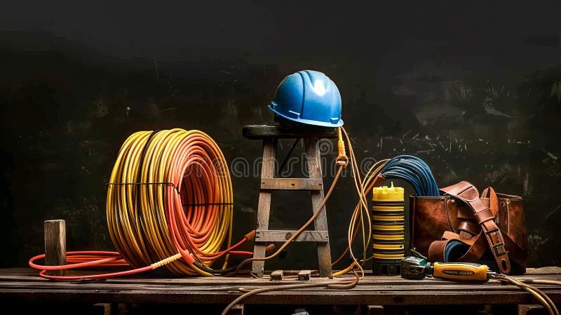 A Ladder with Various Tools and Equipment Stock Image - Image of tool ...