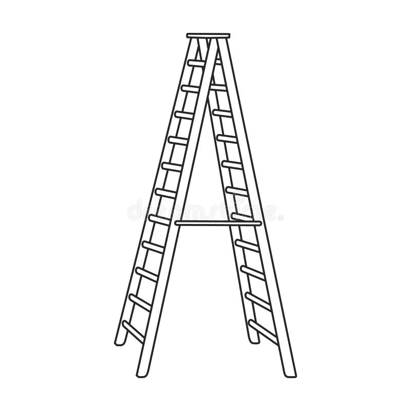 Ladder Vector Icon.Outline Vector Icon Isolated on White Background ... Ladder Vector Icon.Outline Vector Icon Isolated on White Background ...
