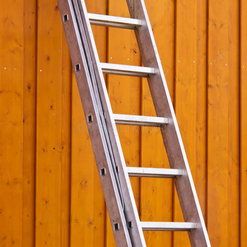 Ladder on the wall 6 stock photo. Image of success, conductors - 83532322