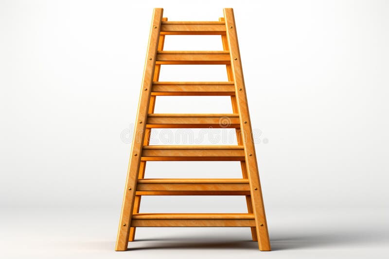 Steel Ladder on White Background Stock Illustration - Illustration of ...